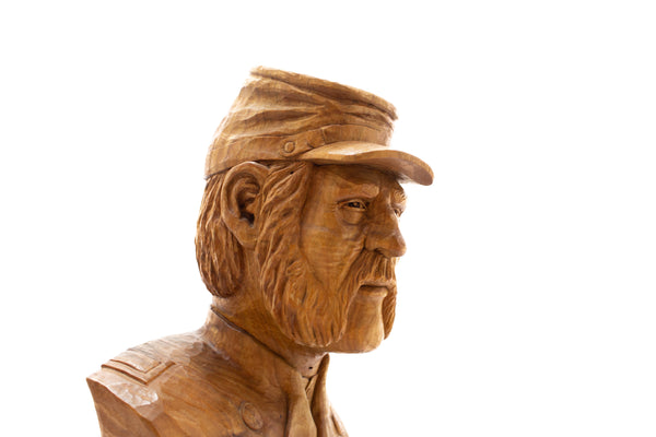 Large Civil War Bust Wood Carving (Pick Up or In Person Purchase Only ...